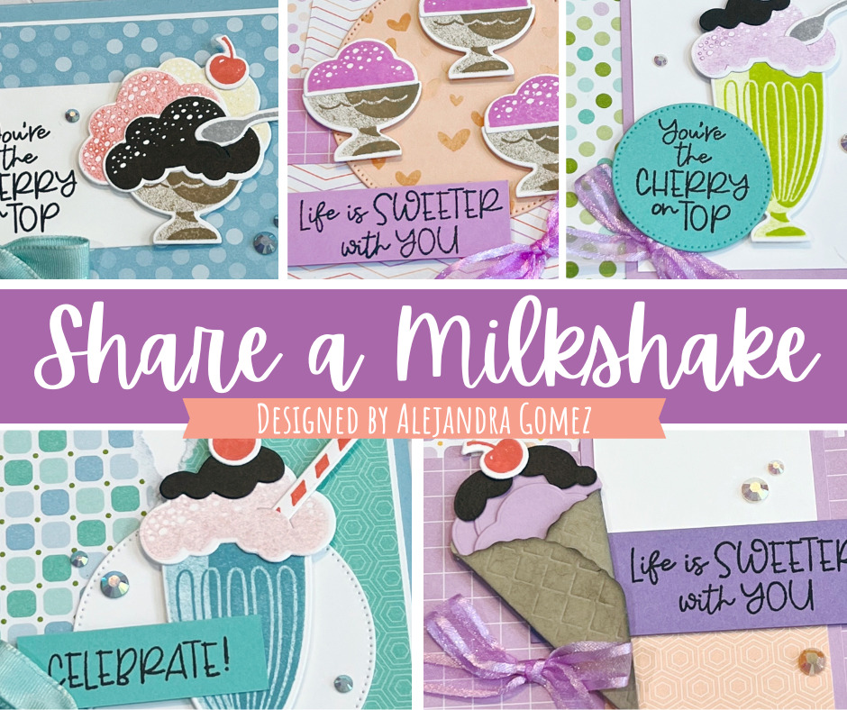 Share a Milkshake Card Class (projects from Club) - Creating With Allie